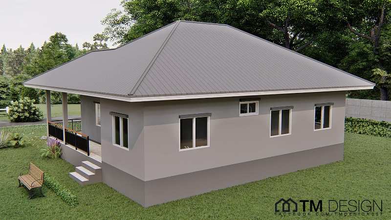 Three-bedroom bungalow with a rolling veranda - My Blog