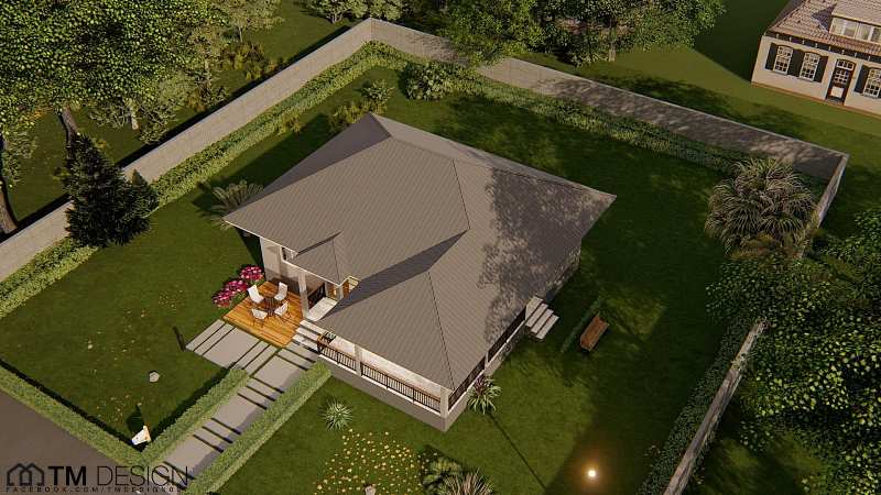 Three-bedroom bungalow with a rolling veranda - My Blog